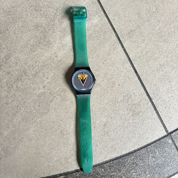 Swatch Watch Green AG 1986 geometric | WatchCharts Marketplace