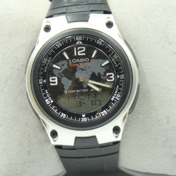 CASIO AW-80 Telememo 30 World Time Digital Analog Quartz Wristwatch ...