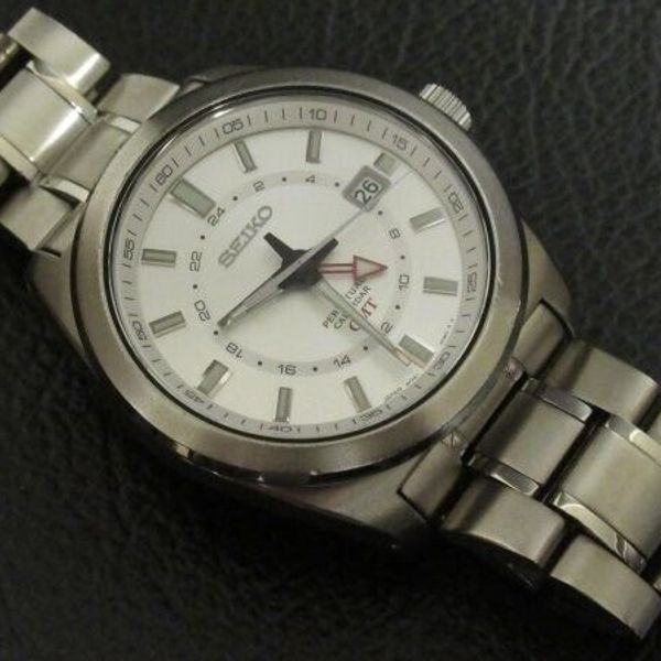 Seiko Spirit SBQJ017 8F56-00M0 Titanium GMT Perpetual Calendar Very ...