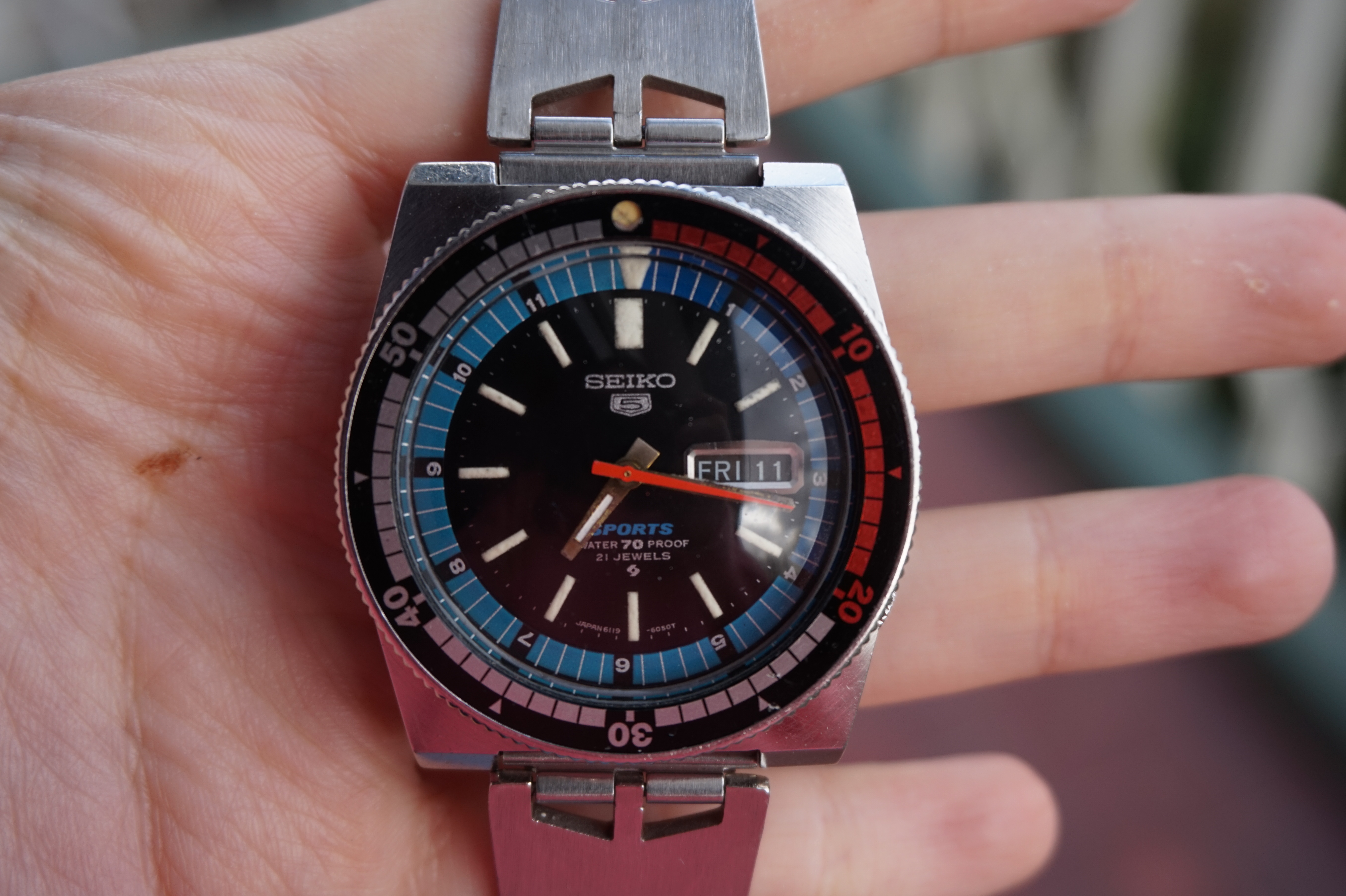 FS early SEIKO 6119 6050 Regatta Timer January 1969 blister caseback ...