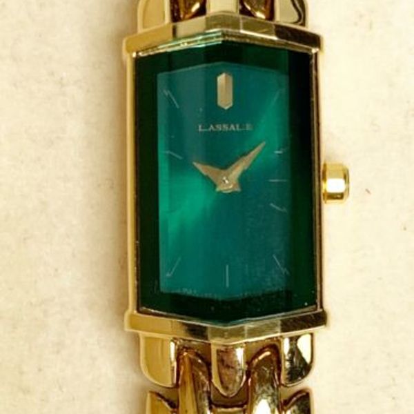 NEW 1980s rare vintage SEIKO LASSALE lasalle gold plated rectangle dress watch | WatchCharts ...