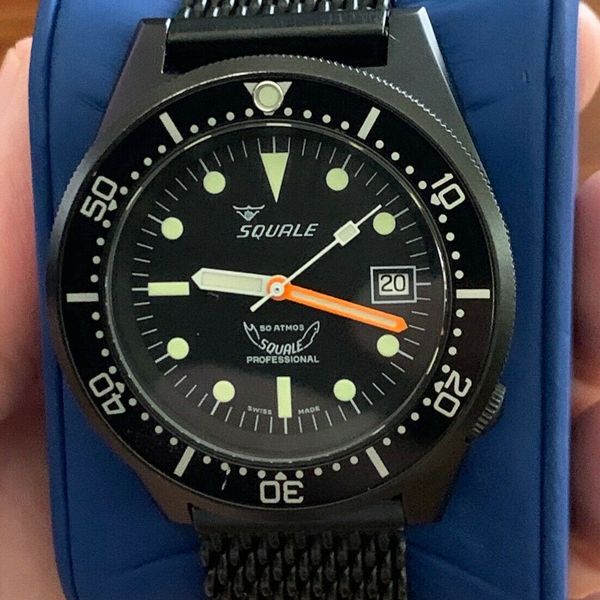 Squale 1521 50 Atmos 1521-026PVD PVD Black Watch Swiss Made Diver 500m ...