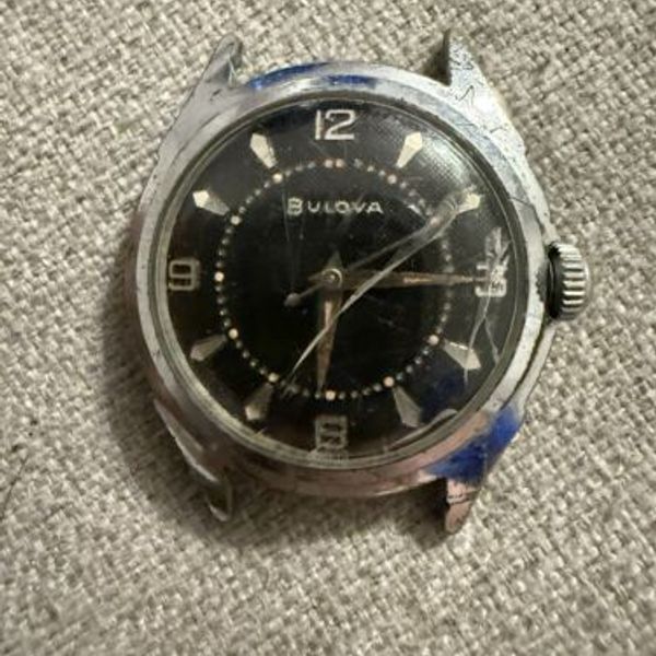 Vintage Bulova Senator Black Dial Swiss Mechanical Watch 1957 ...