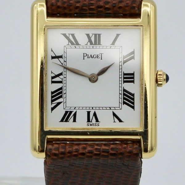 Vintage 18k Gold Piaget Tank Watch Men's Mechanical Hand-Wind Ref ...