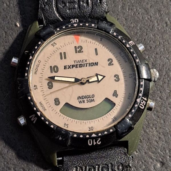 TIMEX EXPEDITION Indiglo Analog Digital Quartz Watch As Shown ...