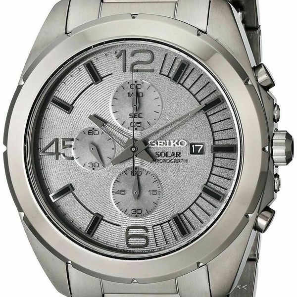 NEW Seiko Men's Solar SSC235 Chronograph Grey Dial Gunmetal Watch MSRP ...
