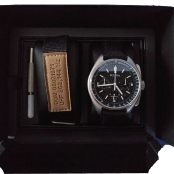 Bulova 96B251 Moon Apollo Lunar Pilot Special Edition Men Watch - Black ...
