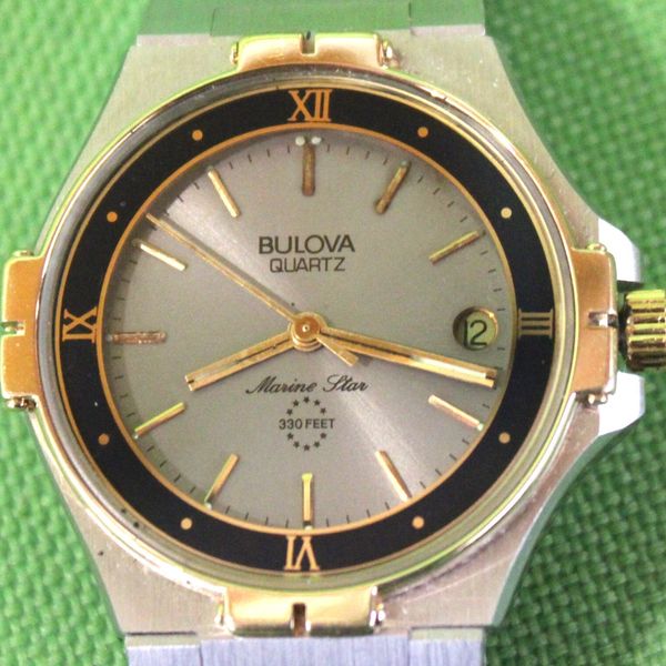 Vintage Bulova Watch MARINE STAR Depth 330 ft w/ Instructions & Box See ...