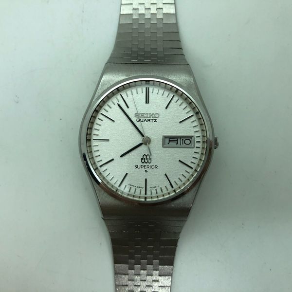 [w2104] SEIKO SUPERIOR 9983-8000 Twin quartz New battery All original ...