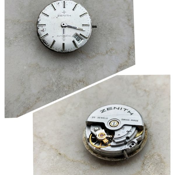 60s ZENITH CAL 1724c AUTOMATIC VINTAGE WATCH MOVEMENT MOVIMENTO UHREN ...