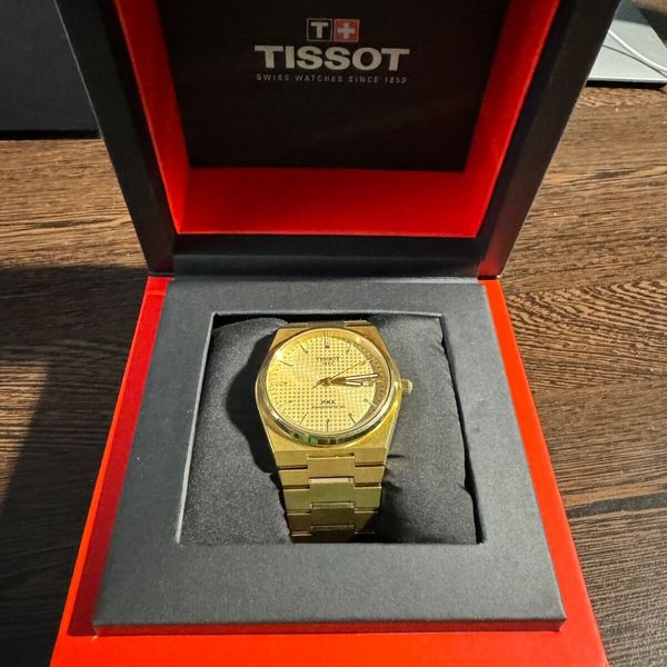 Tissot PRX 40mm Powermatic 80 Gold Watch + Delugs Band Strap ...