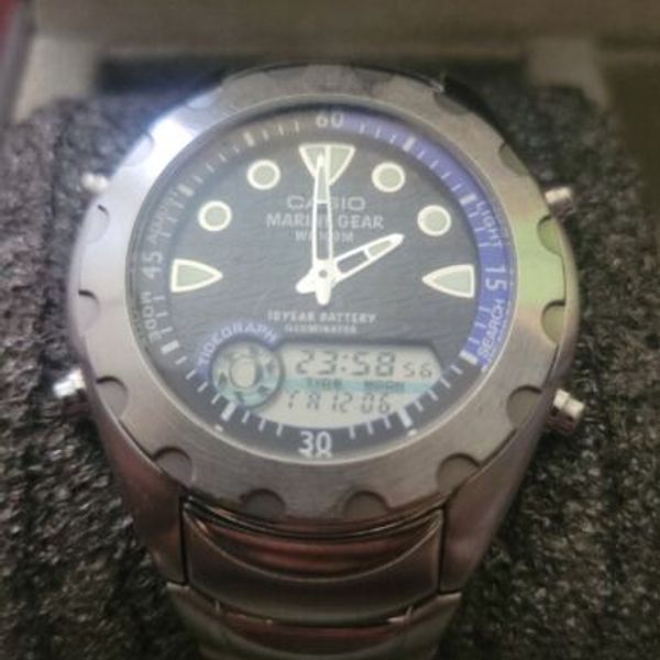 CASIO Marine Gear WR 100M Watch Tide Graph Moon Phase MRP-701 ...