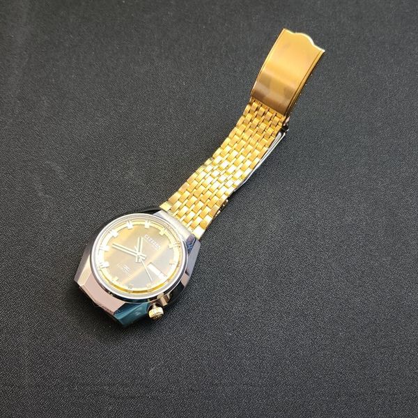 Rare Tiger's Eye dial 1974 Citizen Hisonic Tuning Fork watch 3702A Lic ...