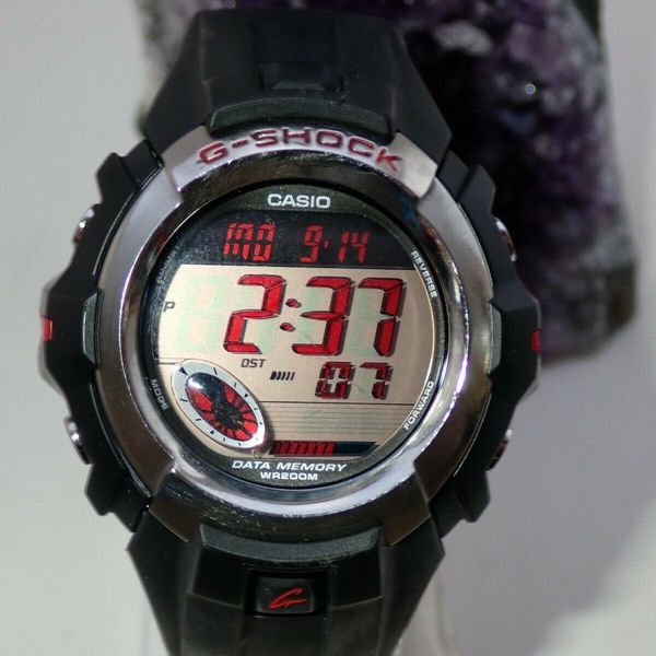 Vintage CASIO G SHOCK G-3011 MENS DIGITAL WATCH 2454 BLACK / RED Retro ...