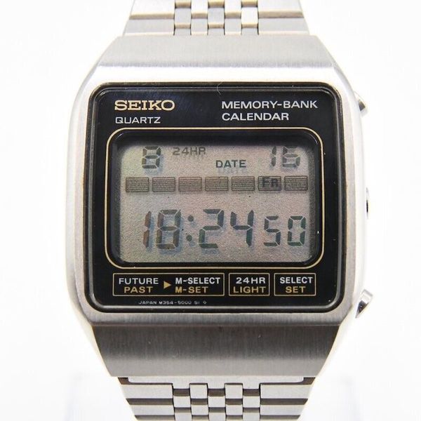 Vintage Seiko Digital MEMORY BANK Quartz 1979 Original Bracelet M354 ...