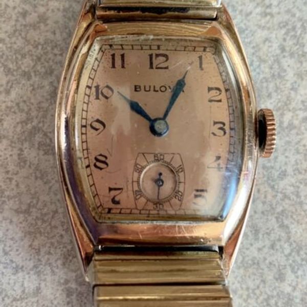 Bulova 1940’s Mens Rose Gold Plate 15j Wristwatch, Runs! 10BC Caliber ...
