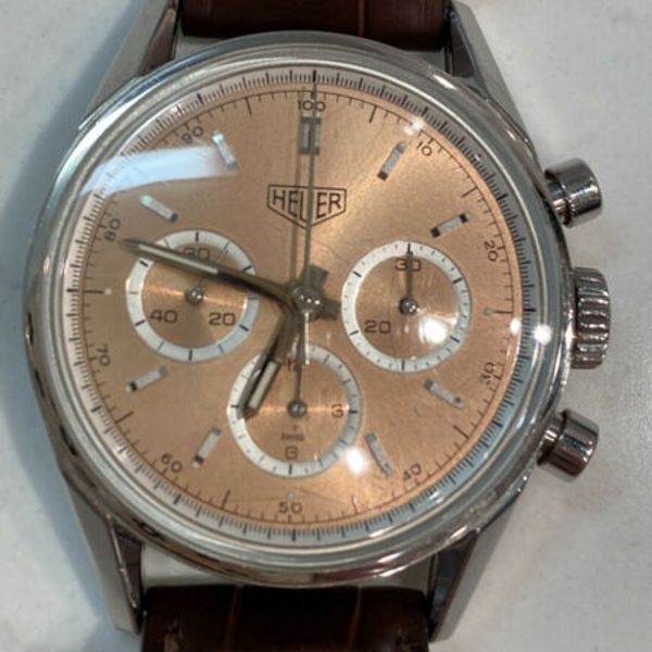 Tag Heuer Carrera Classics Watch 1964 Reissue. Rare Salmon Dial. CS3112 ...