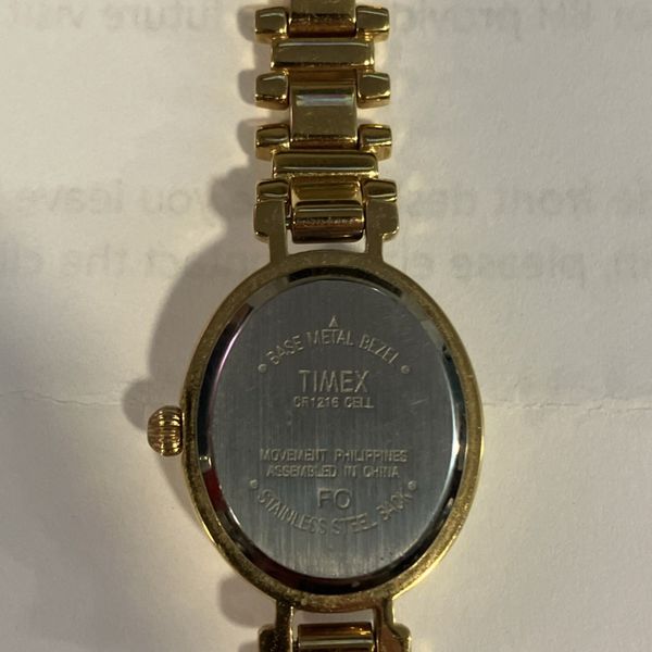 Vintage TIMEX Essentials Gold Tone CR 1216 Cell Bracelet Watch, NEEDS ...