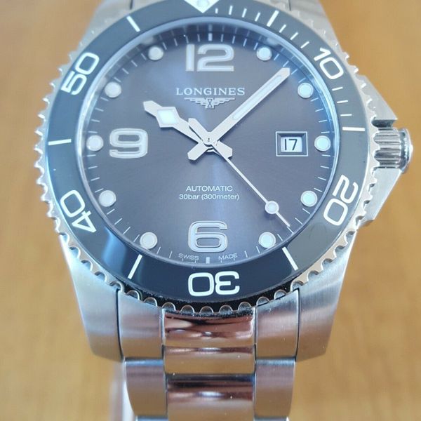 Longines HydroConquest ceramic bezel grey watch 41mm - box + papers ...
