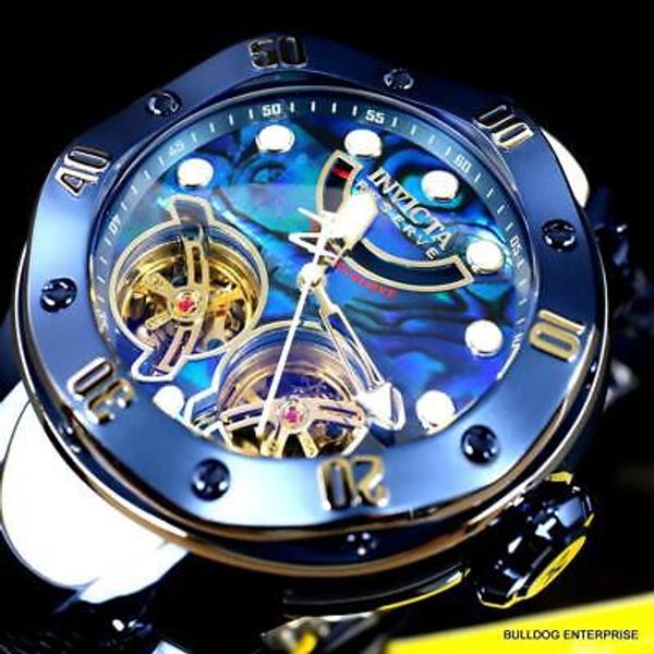 Invicta Reserve Kraken Double Open Heart Automatic Abalone Blue Steel ...