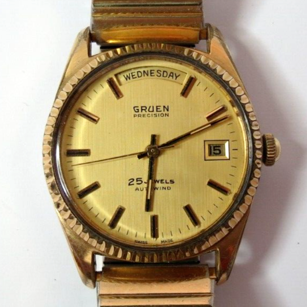 VINTAGE MENS GRUEN PRECISION 25'J AUTOMATIC PRESIDENT STYLE 800 CD ...
