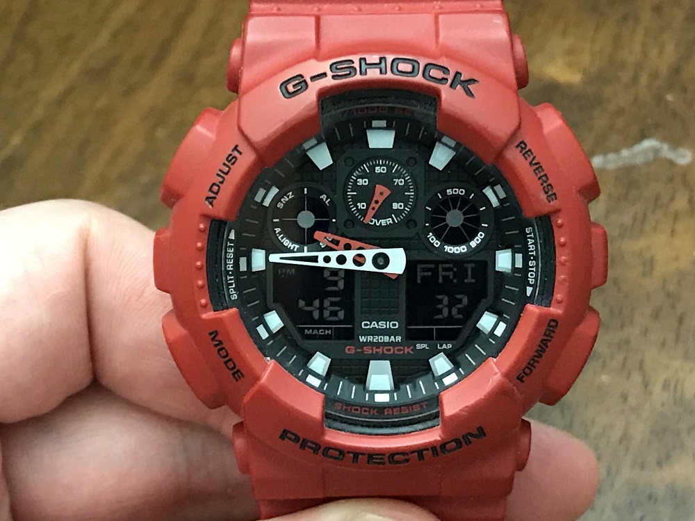 SOLD: Casio G-Shock GA100B-4A, Red Analog. | WatchCharts