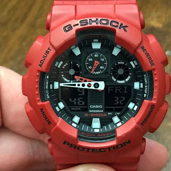 SOLD: Casio G-Shock GA100B-4A, Red Analog. | WatchCharts