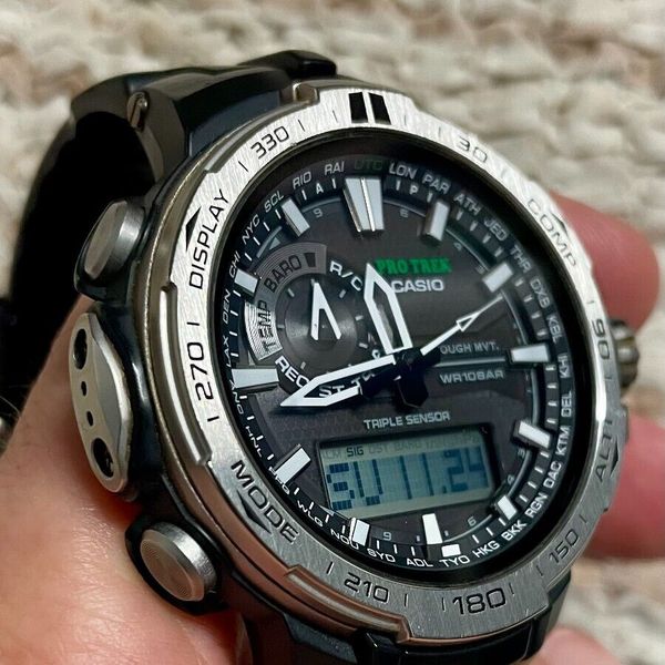 Casio Protrek PRW-6000-1JF Radio Solar Analog Digital Men's Watch ...