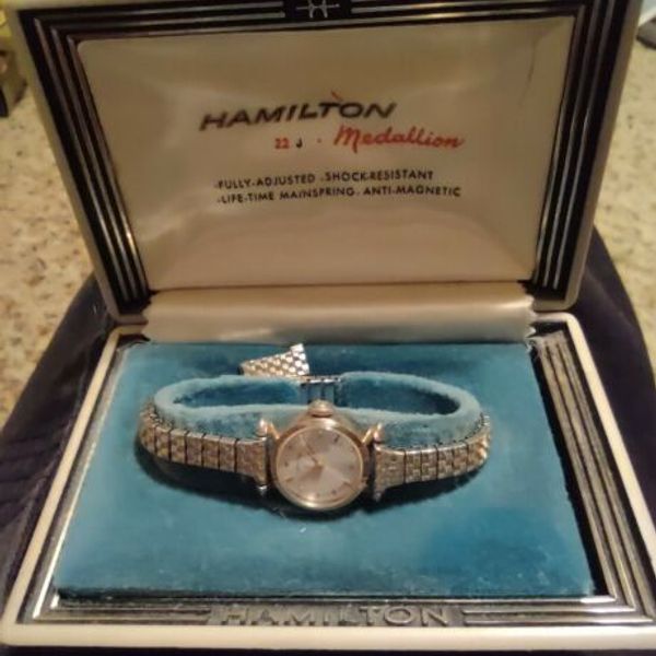 Hamilton Vintage 14k, 22J, Medallion, Ladies Watch in original case ...