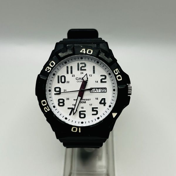 Casio Watch Men 5474 MRW-210H Black White Dial 50mm Day Date New ...