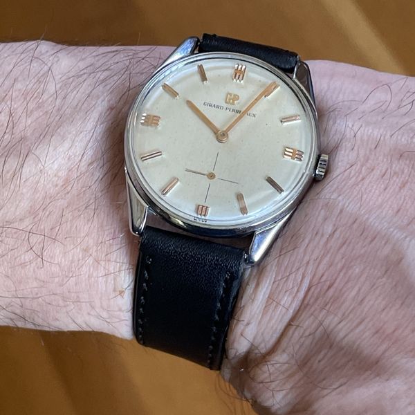 GIRARD PERREGAUX SWISS WATCH SUB SECONDS CLEAN DIAL VINTAGE Stainless ...