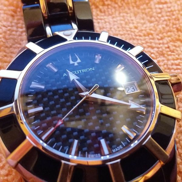 BULOVA ACCUTRON A8 MENS SWISS MADE SAPPHIRE CRYSTAL STAINLESS- USED ...