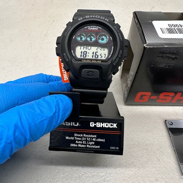 Casio G-Shock Men's Tough Solar Atomic Black Resin Band 50mm Watch ...