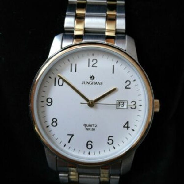 JUNGHANS Quartz WR 50 Dress Watch 36,5 mm Stainless Steel BI COLOR nos ...