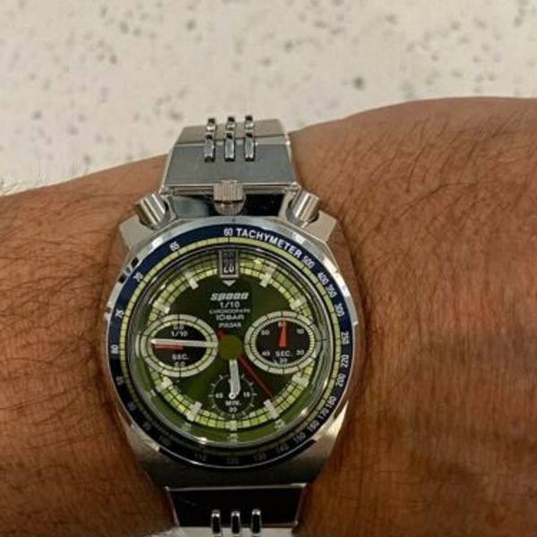 BRAND NEW PULSAR MADE BY SEIKO ALBA AKA BULLHEAD Green Dial V657-6060 ...