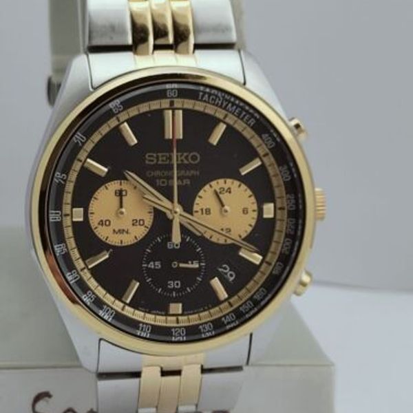seiko mens chronograph two tone watch SSB430P1 | WatchCharts Marketplace