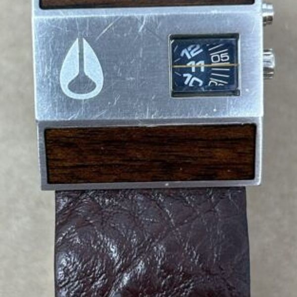 Vintage Nixon Rotolog Leather Watch Menâ s | WatchCharts Marketplace