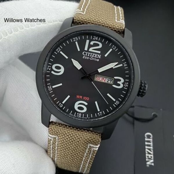 Citizen Eco-Drive Men's Military Style Black Dial Watch BM8476-23E ...