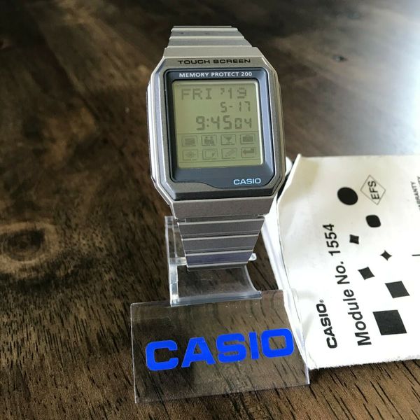 CLEAN Vintage 1996 Casio VDB-200 Memory Protect Touch Screen Watch Made ...