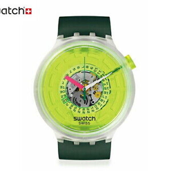Swatch Big Bold SB05K400 Blinded By Neon Watch TECHNO-SPHERE GK101 With ...