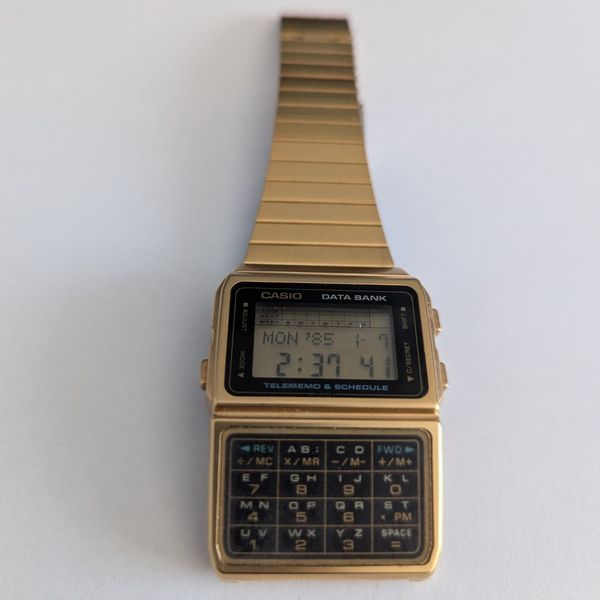 Casio DBC-610 Databank Calc Watch Original Vintage 1980's Gold - Never ...