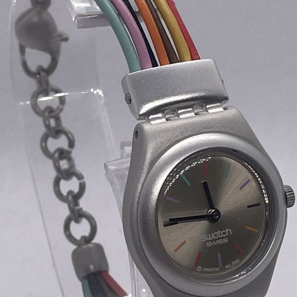 Swatch Irony Ladies Filamento Watch Multi strand Coloured Leather Strap ...