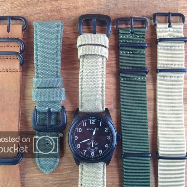 SOLD - Szanto 1000 series PVD field watch with 6 straps - SOLD ...