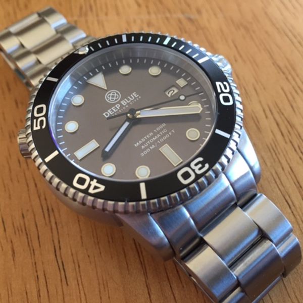 SOLD Deep Blue Master 1000 Automatic Diver Sunburst Gray NIB ...