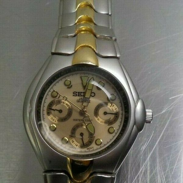 Vintage Chronograph Seiko Men’s Wrist watch Japan A Quartz 7N89-5000 R1 ...
