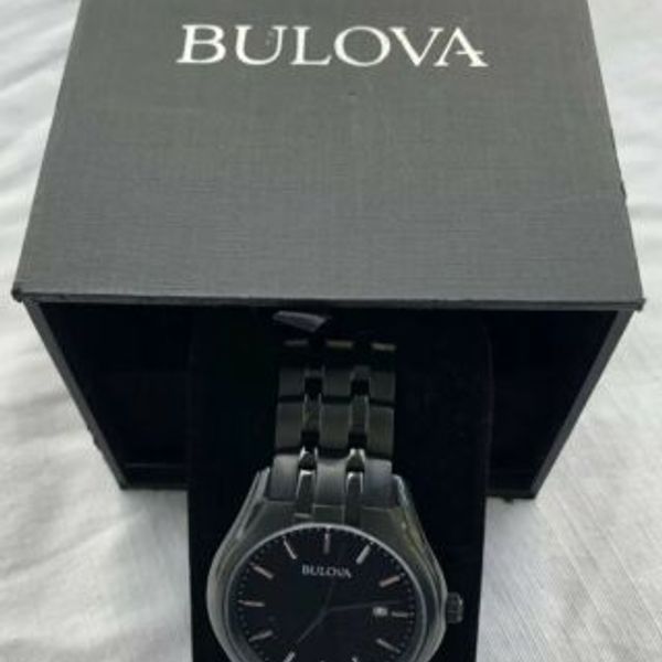 Bulova Men's Quartz Black Dial Stainless Steel 41mm Bracelet 98B289 ...