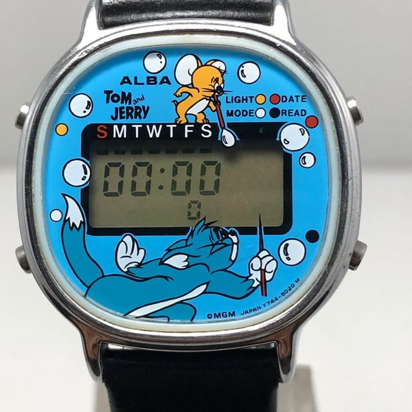 Vintage Seiko Alba Y744-5000 Tom and Jerry Character Digital Quartz ...