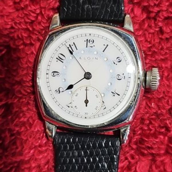 Elgin Cushion Case Watch With 2 Tone Enamel Dial. Just Serviced ...