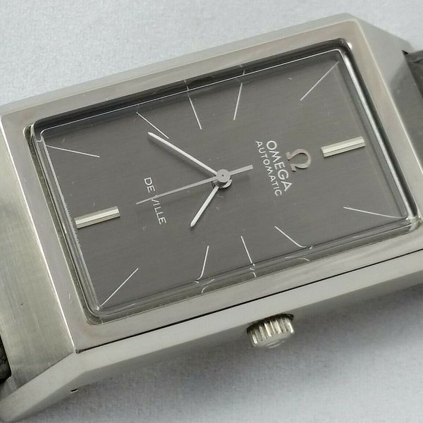 Omega Automatic De Ville Oversize Vintage NOS SS Rectangular Watch with ...