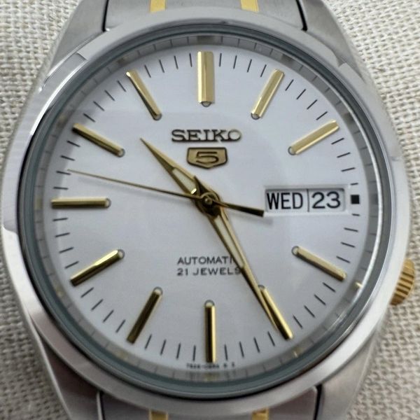 Seiko 5 Sports 21 Jewels Automatic White Dial Men's Watch - SNKL47K1 ...